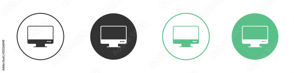 Computer screen icon logo vector set. Graphic design elements Stock ...
