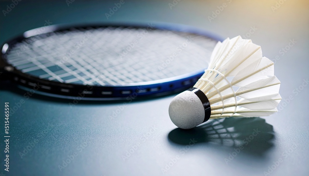 Badminton Shuttlecock and Racket A Close-Up Stock Photo | Adobe Stock
