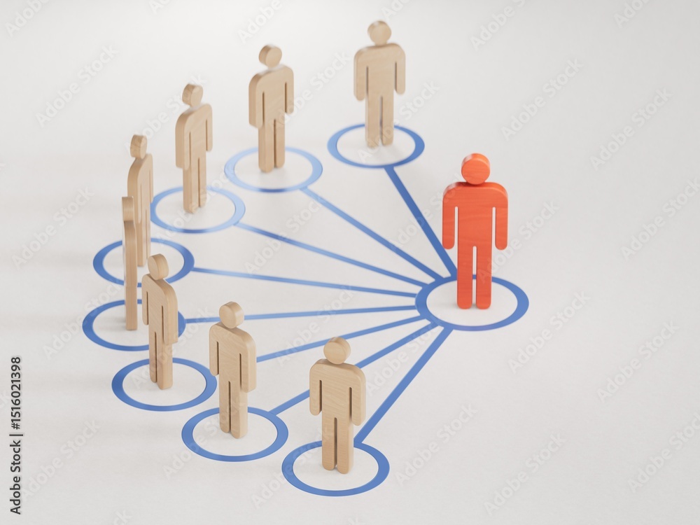 All for one. Teamwork. It is a stick figure.Organized groups managed by ...