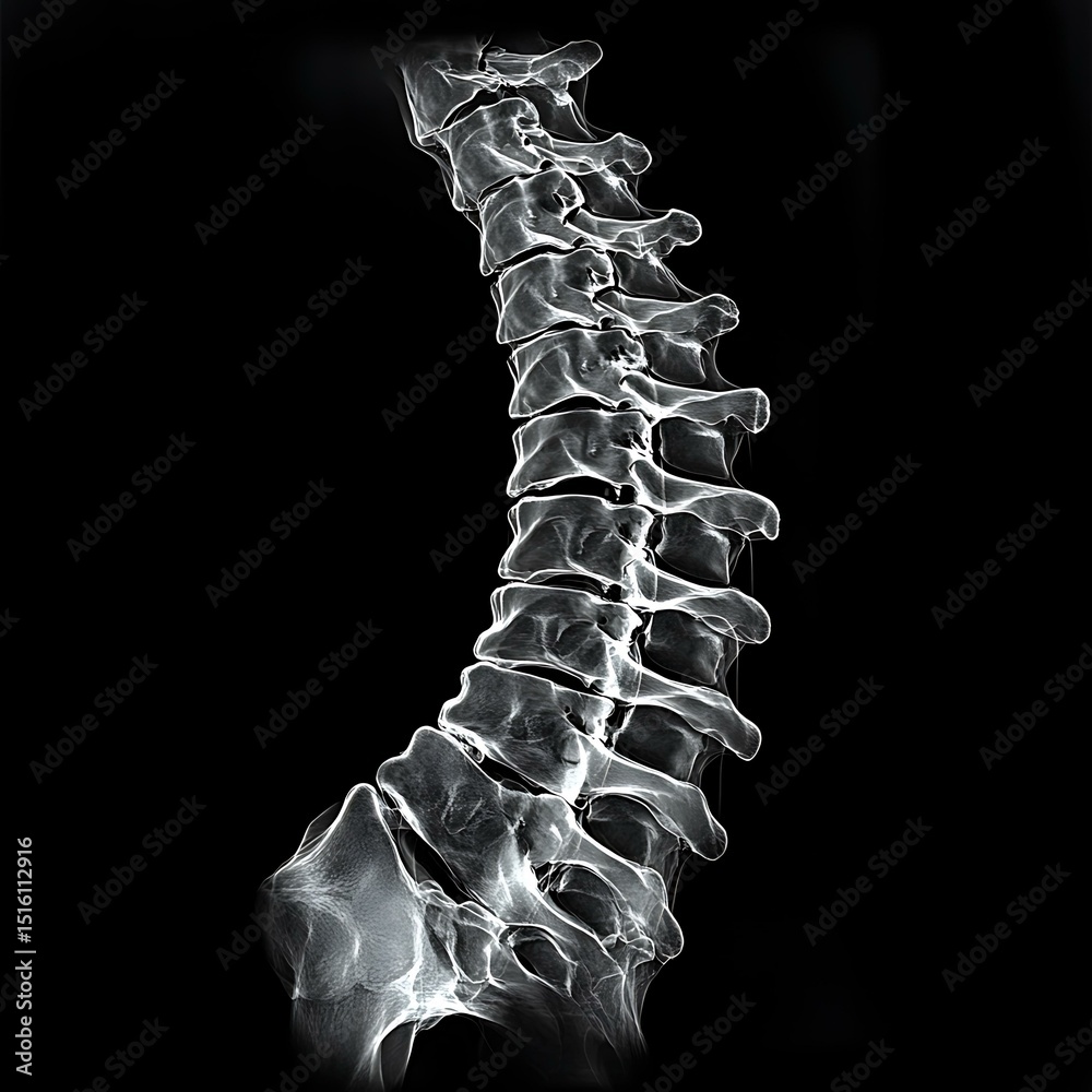 Stock-Illustration „Digital spinal X-ray image showing vertebral ...