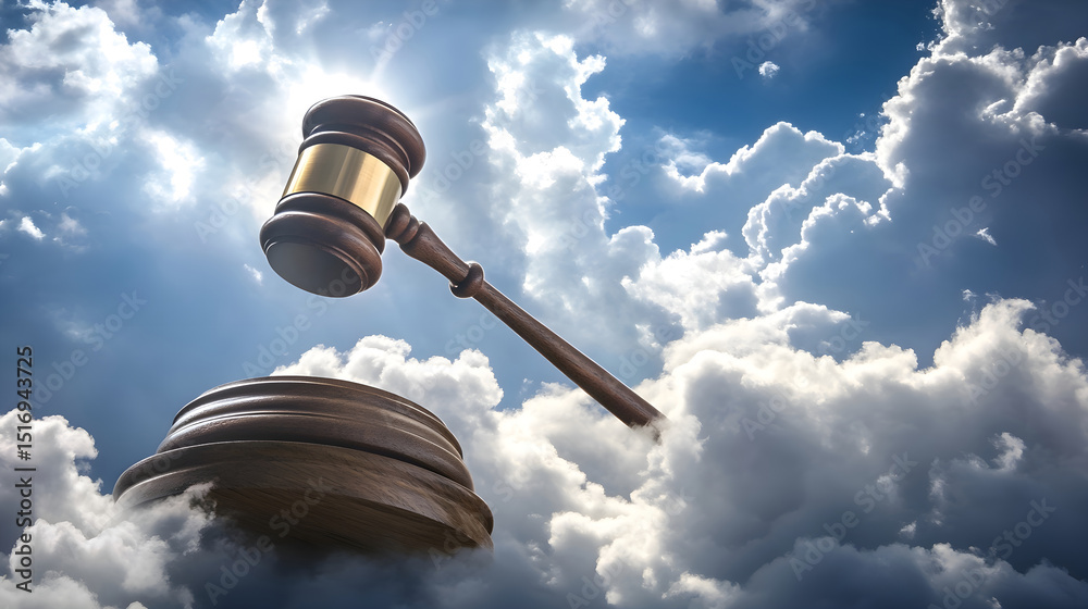 Judgement Gavel in Heaven Representing God's Final Judgement After ...