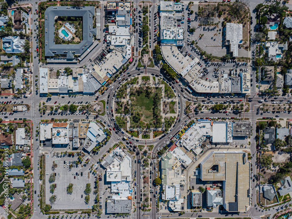 Beautiful aerial view of Sarasota, the magnificent white sand beach ...