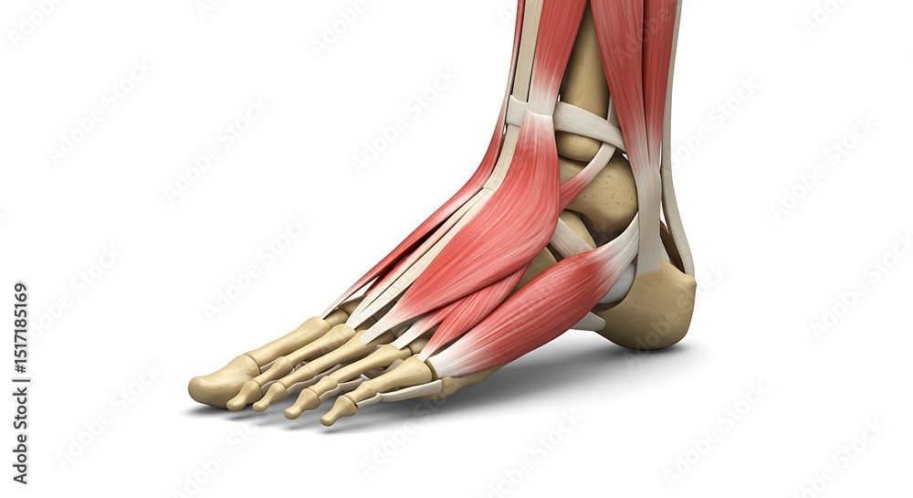 Anatomy of foot muscles and bones diagram showing human foot structure ...