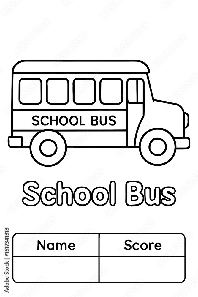 Printable School Bus Coloring Page for Kids Fun Educational Activity ...