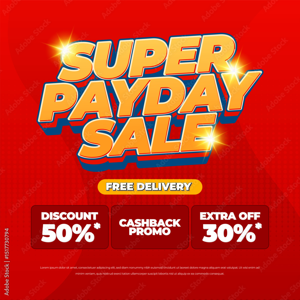 Super Payday Sale discount Exclusive text effect promo banner desgin ...