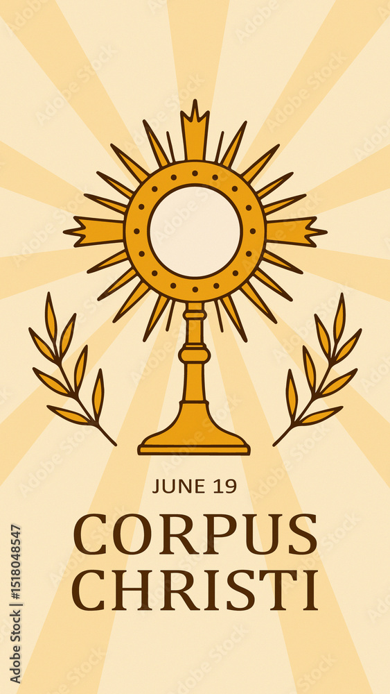 Ilustración de Stock Corpus Christi illustration for 2025, June 19. The ...