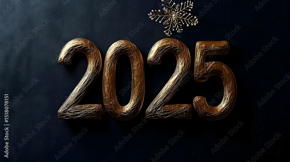 Golden Pixelated 2025 Design On Dark Background Stock Illustration ...
