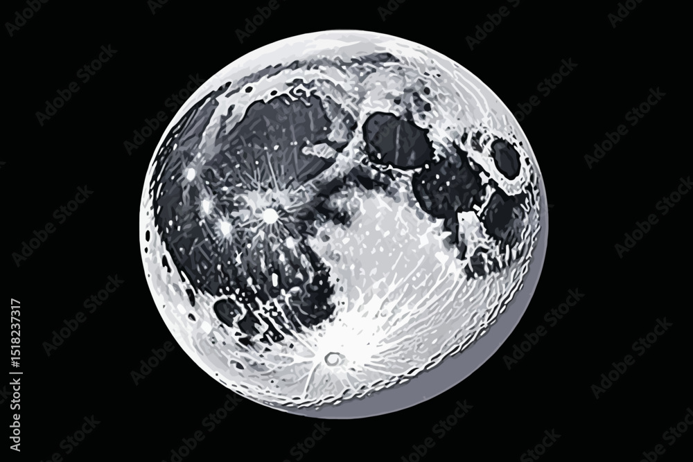 Detailed Lunar Surface - High Resolution Moon Image - Craters and Maria ...