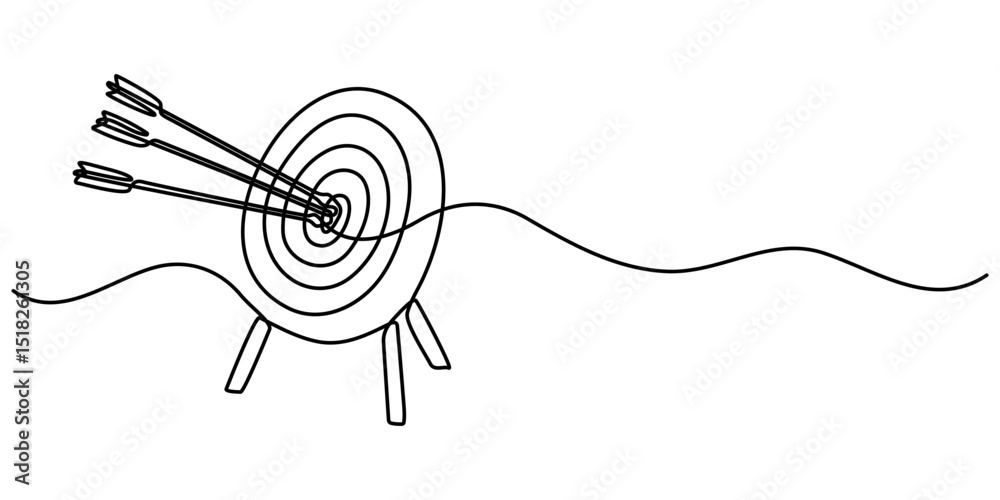 Image vectorielle Stock target with an arrow continuous one line ...