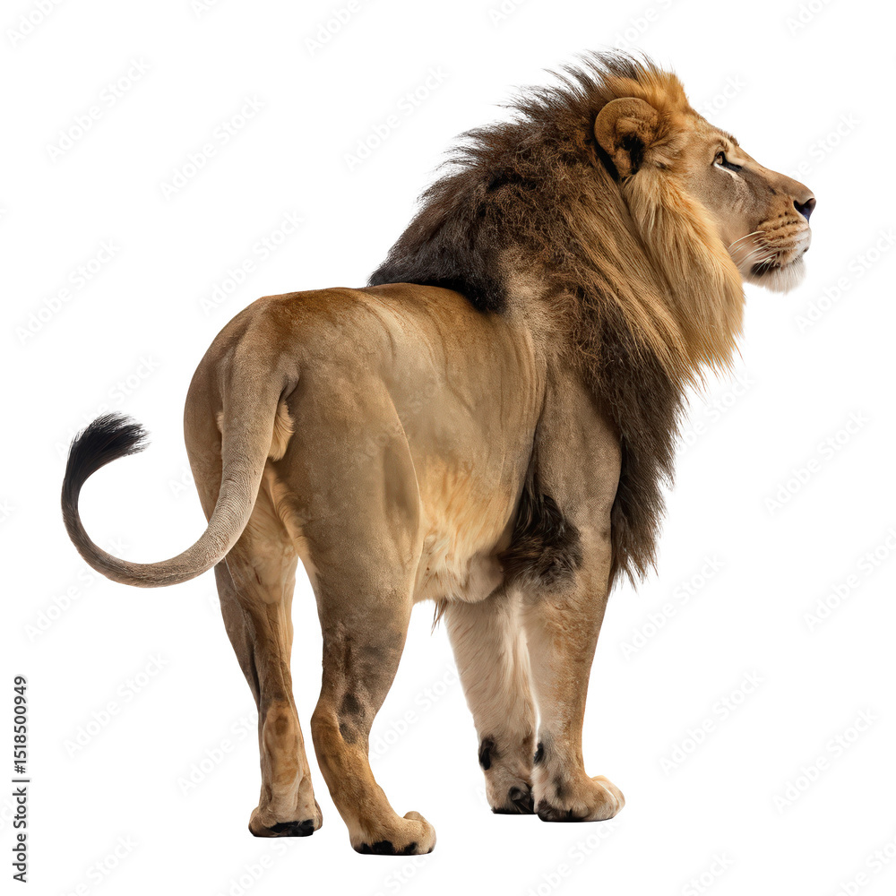 african lion full body back view png lion in savannah png wildlife big ...