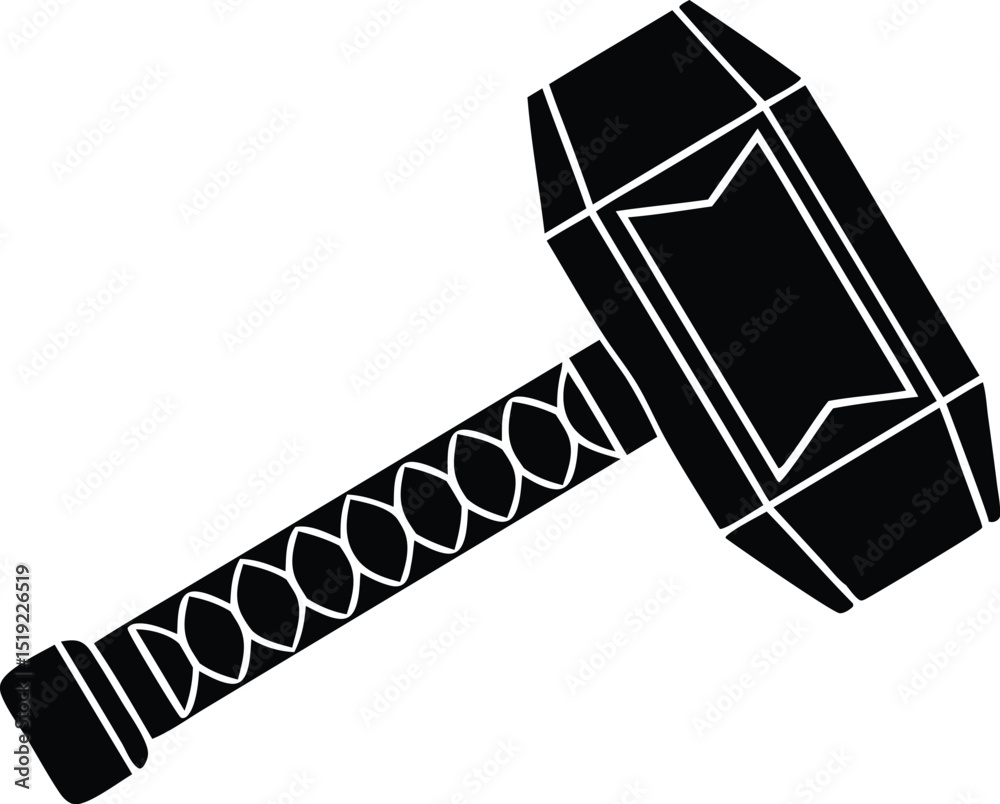 Thor hammer vector icon Stock Vector | Adobe Stock