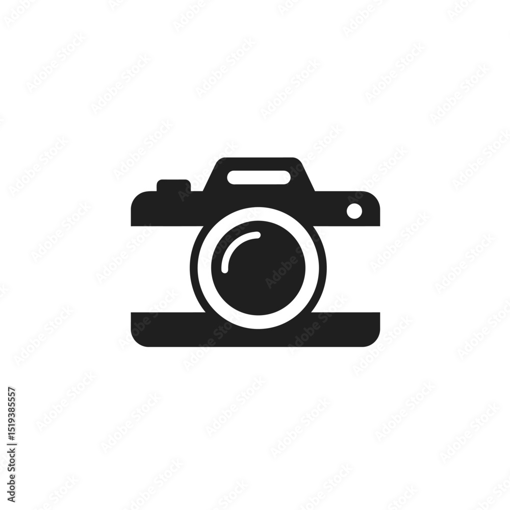 Simple Black and White Camera Icon for Photography and Videography ...