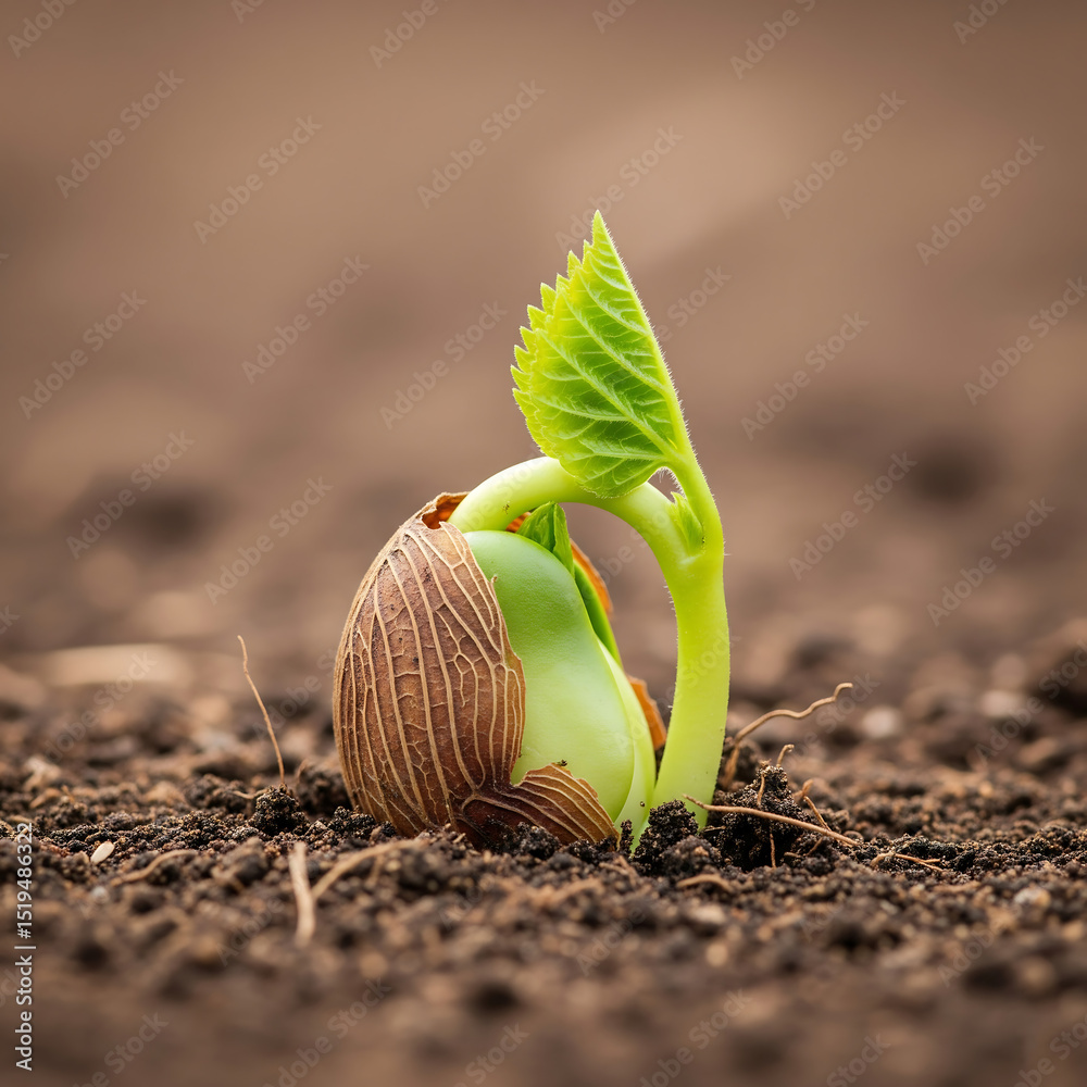 A Tiny Sprout Emerges from the Earth, a Symbol of New Life and Growth ...