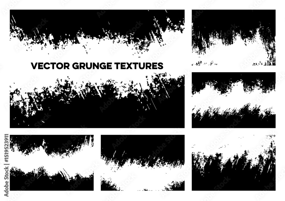Versatile vector grunge textures set. Black and white distressed ...