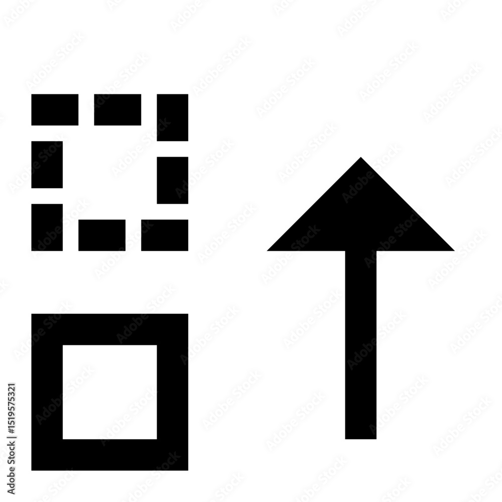 Import Data Icon - Grid Upload Arrow Vector Symbol Stock Vector | Adobe ...