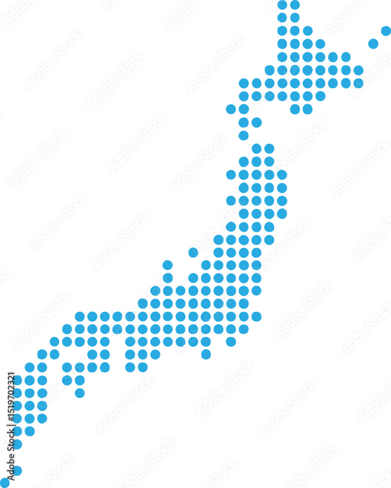 Japan, Map, Asia, Dot Map, Simple Map, map, mosaic, country, geography ...