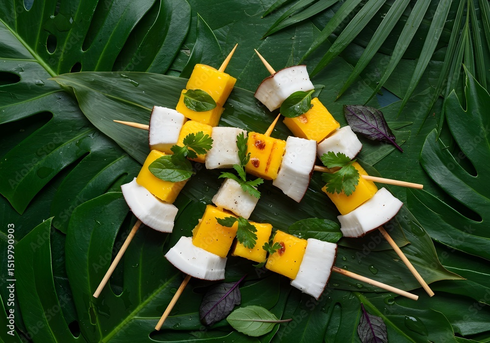 Coconut Kebab Skewers. Creative tropical kebabs using coconut meat ...
