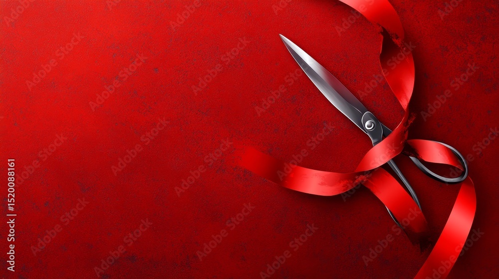 Red Ribbon Cutting Ceremony - Celebratory event, new beginning, grand ...