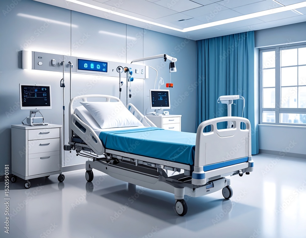 Modern hospital room with bed Stock Photo | Adobe Stock