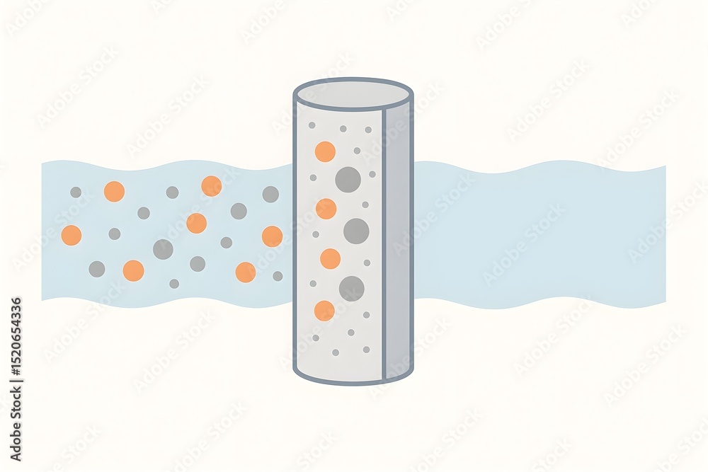 Diagram of ion exchange filtration where hard minerals are removed to ...