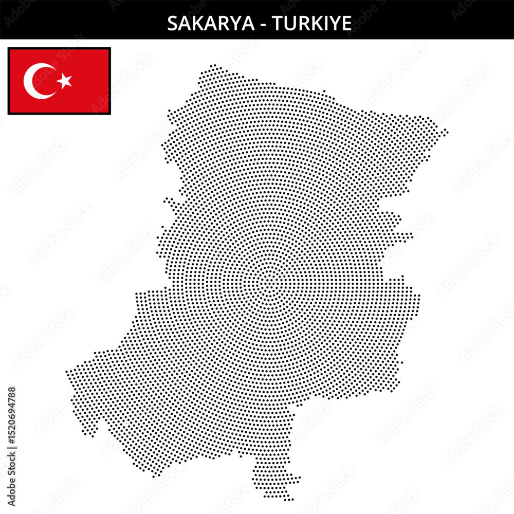 Small circular dotted map of sakarya in Turkiye Stock Vector | Adobe Stock