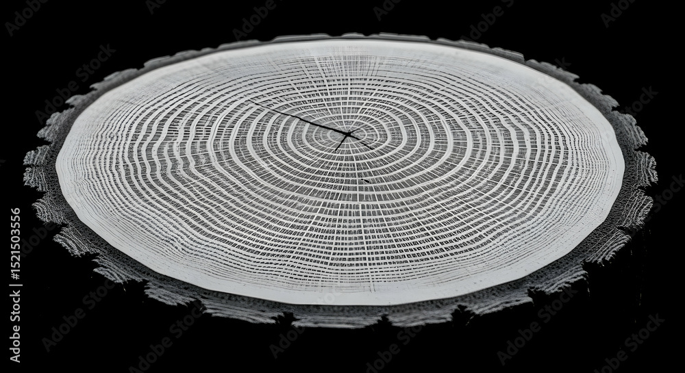 Striking Tree Rings Slice Displaying Life's Stages and Nature's Time ...