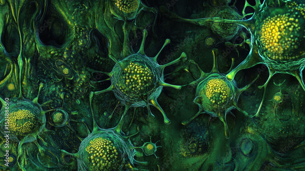 Stylized cell wall defending against viral invasion, health, metaphor ...