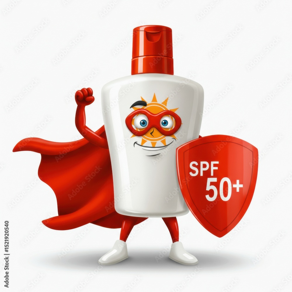 Superhero sunscreen character promoting uv safety awareness and sun ...