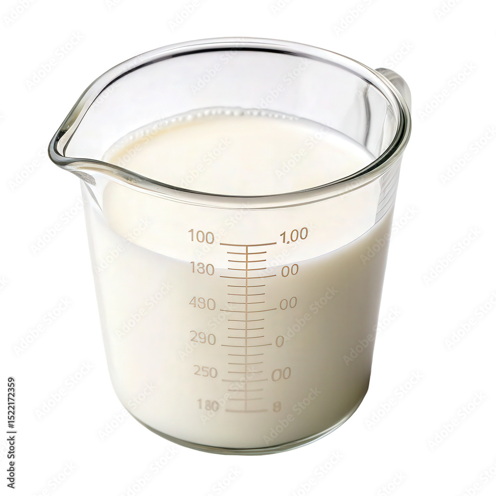 Measuring Cup of Milk Baking Ingredient, Cut Out Stock Photo | Adobe Stock
