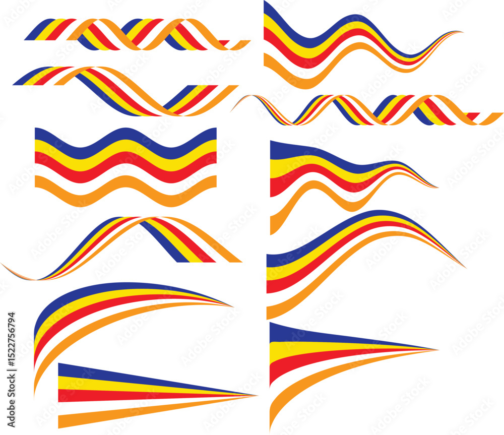 Buddhist Flag Wave Elements Vector Stock Vector | Adobe Stock