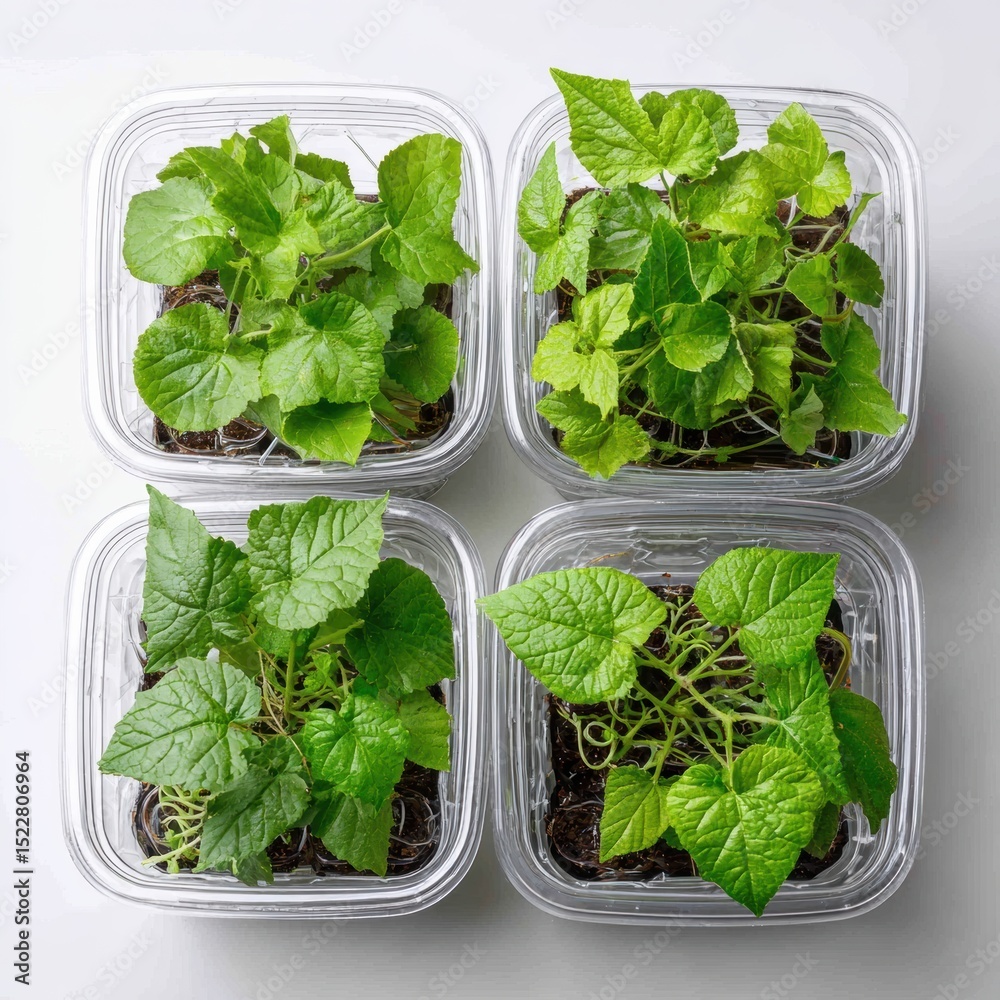 DIY hydroponic setup featuring cucumber vines in clear containers from ...