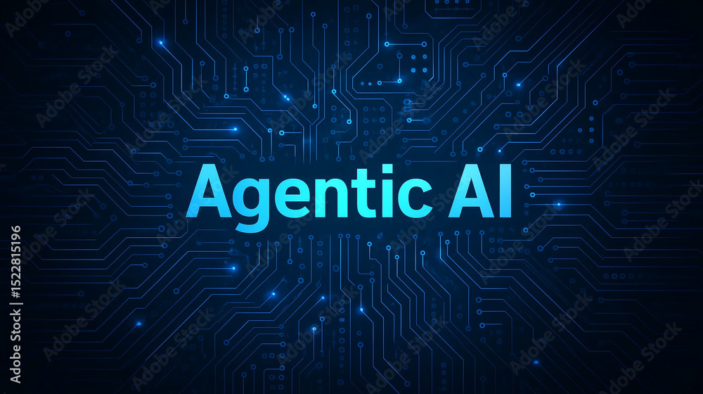 Agentic AI concept on futuristic circuit technology background concept ...