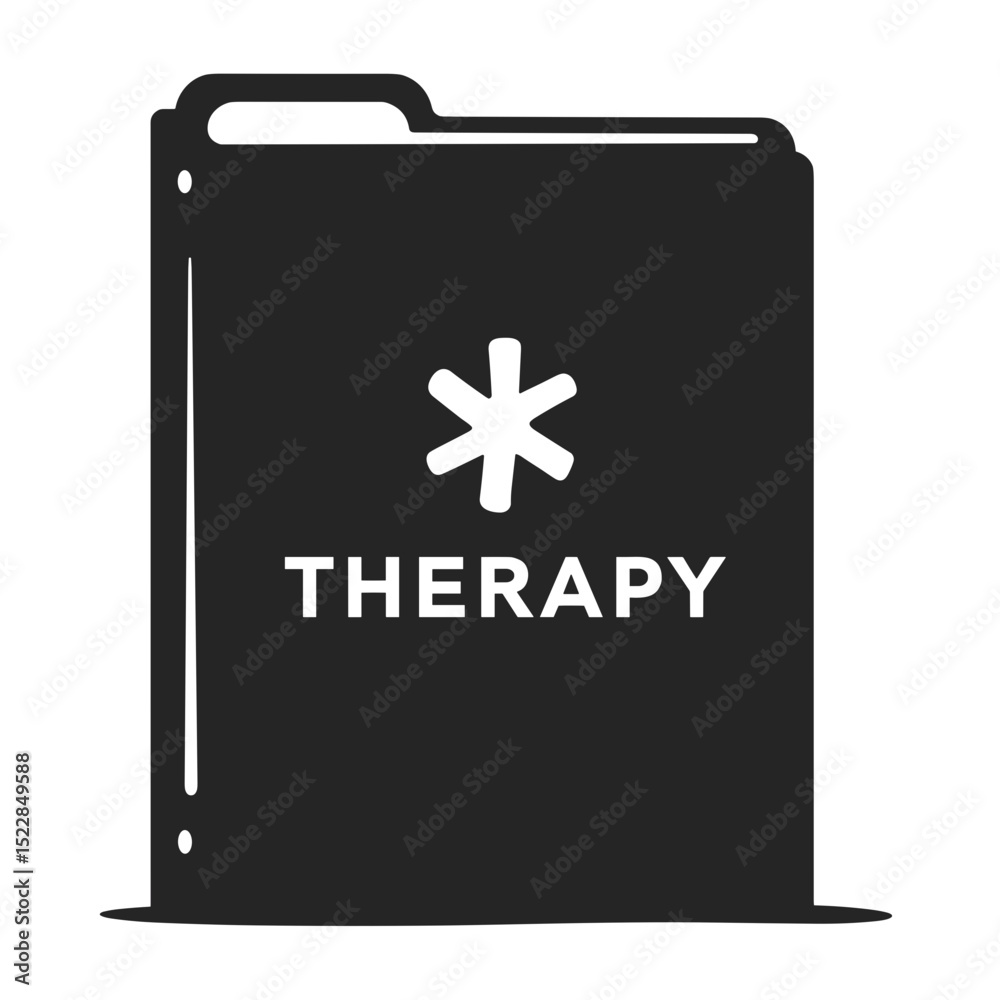 Vector de Stock Black therapy folder icon. Simple therapy folder with ...