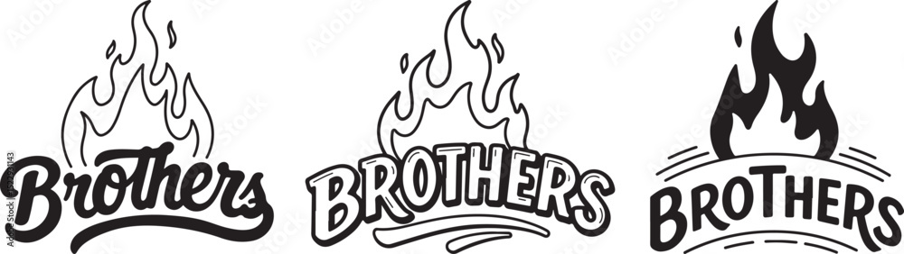 Brothers Flame Logo Designs - Silhouette, Clipart, Vector Graphics ...