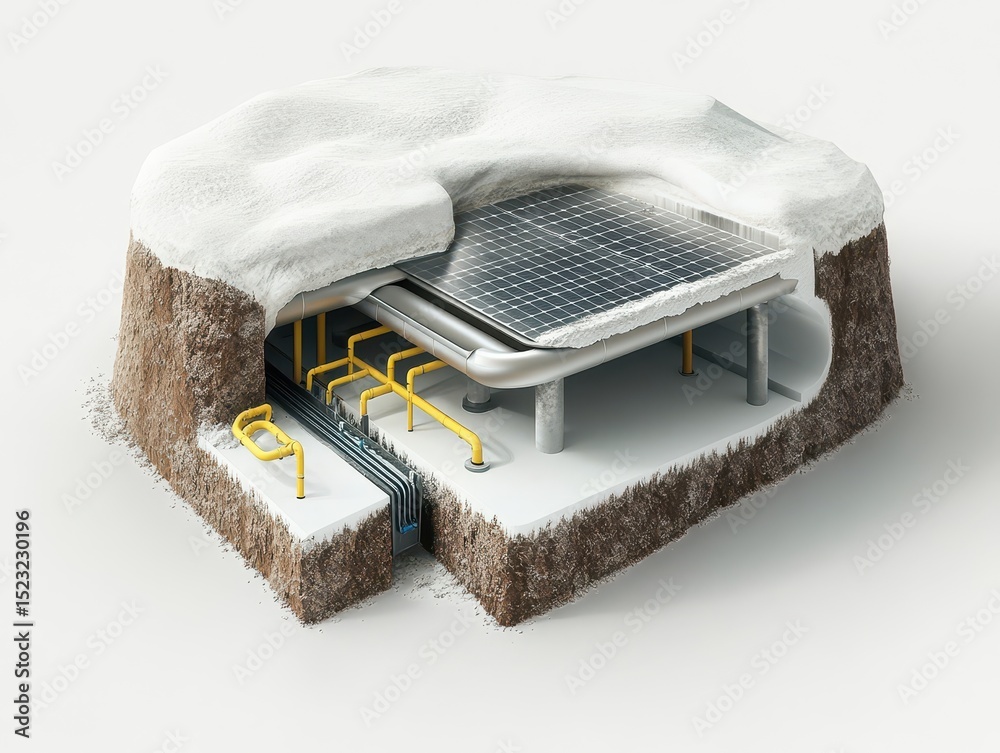 Technical schematic of a sustainable snowmelt system for mountain roads ...