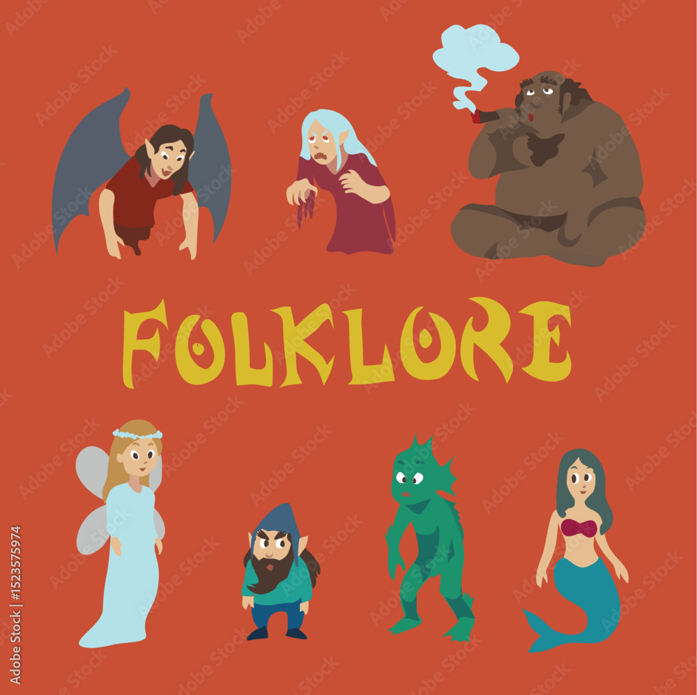 Philippine Halloween Folklore Creatures Vector Set – Manananggal, Kapre ...