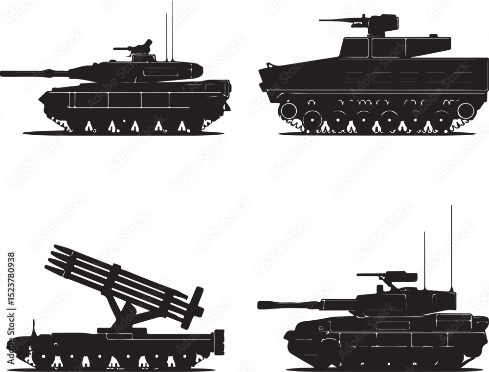 "Tank Silhouette Vector | Military Vehicle Clipart" "Army Tank SVG ...