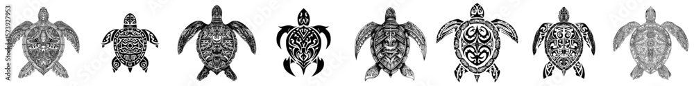 The symbol of the turtle in Polynesian Maori culture is often depicted ...
