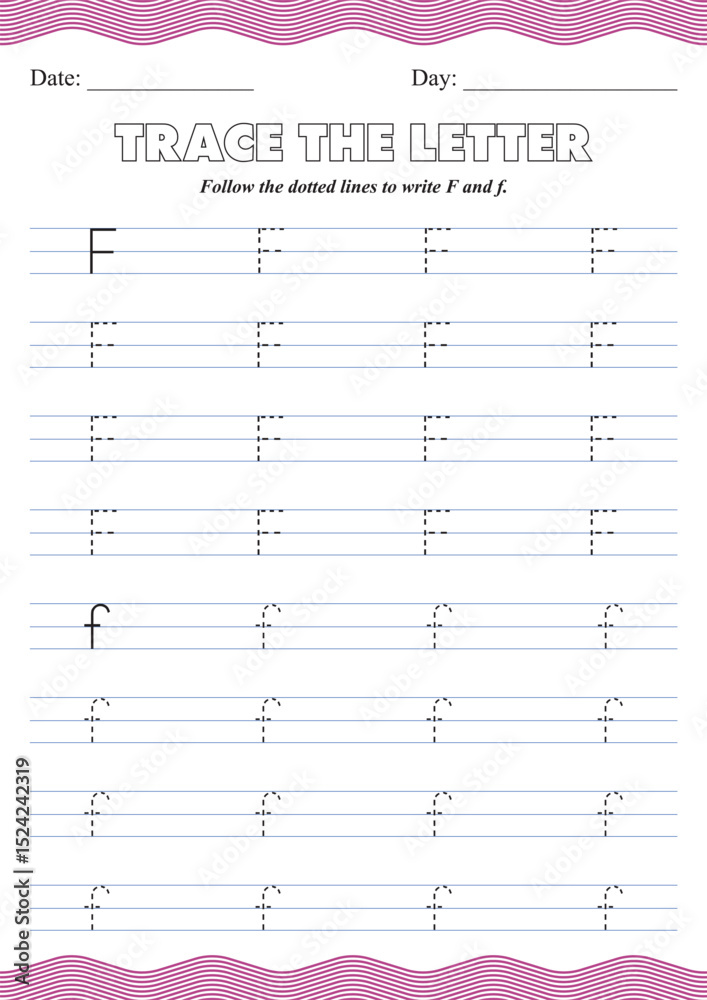 Alphabet Tracing Worksheet – Uppercase and Lowercase Letter F Printable ...