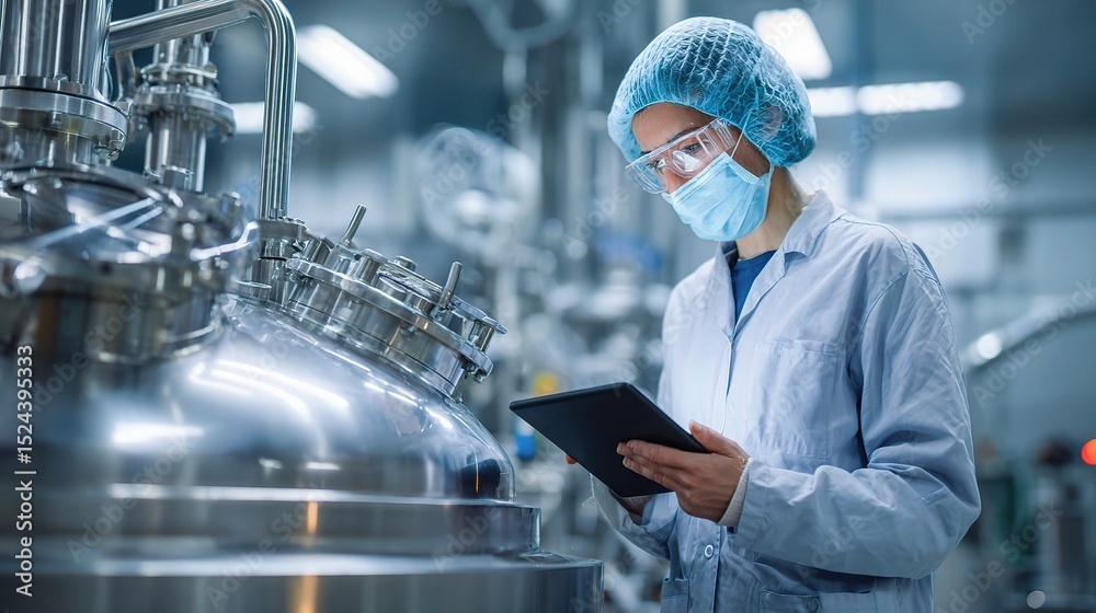 Female Engineer Monitoring Bioreactor Process in Pharmaceutical ...