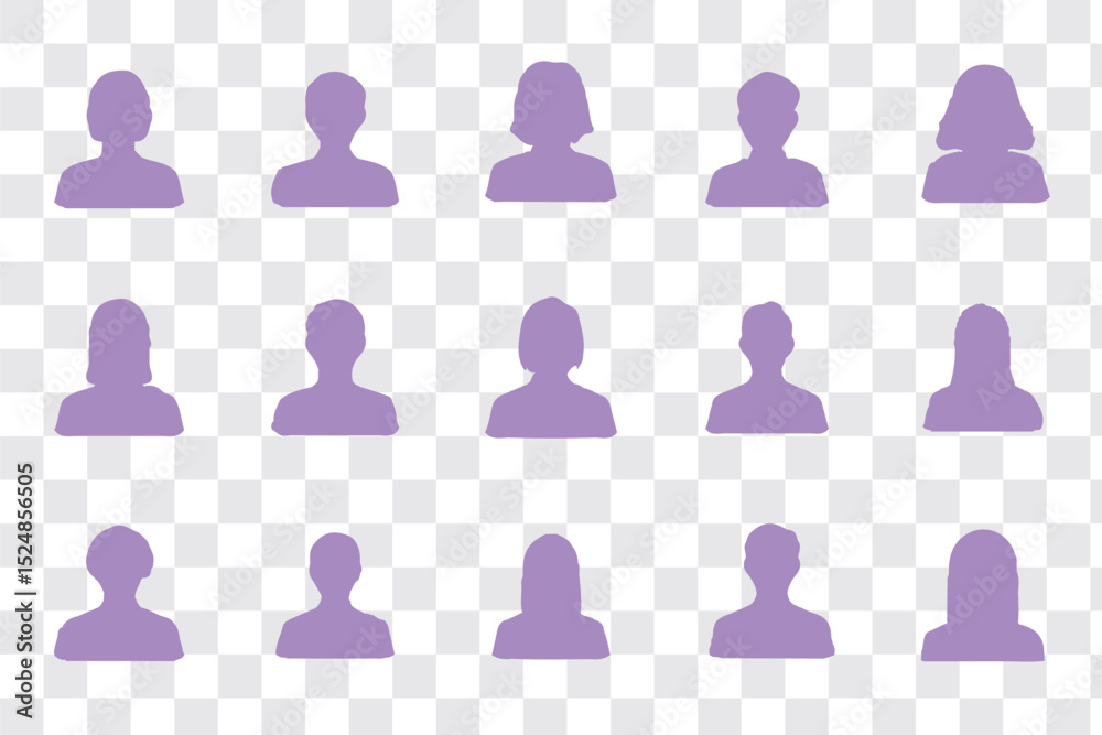 Vector people faces avatars and users collection - Set of illustrations ...