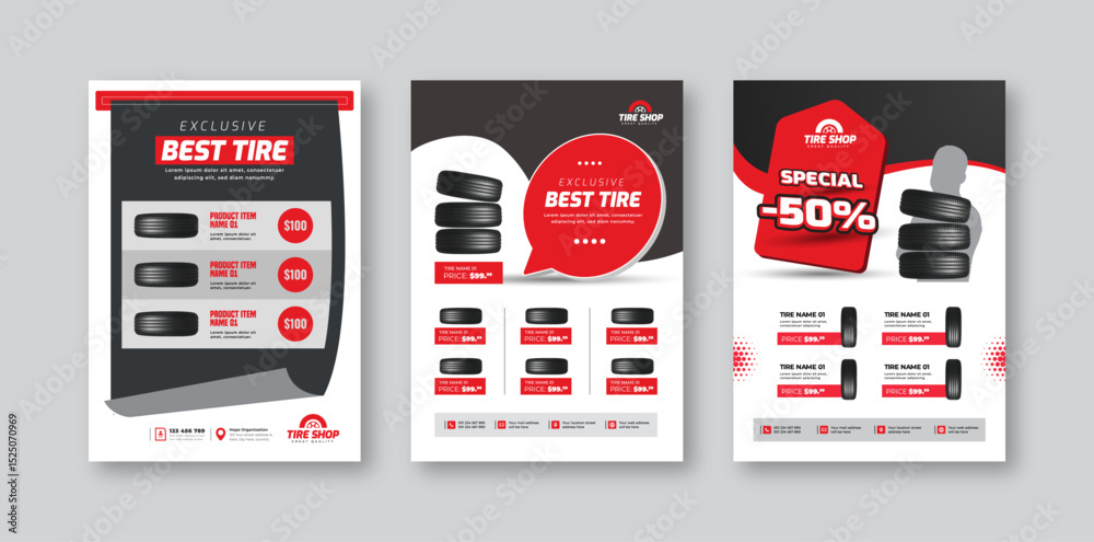 Tire shop flyer template | Tire parts product sale promotion flyer ...
