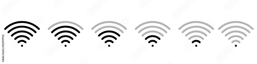 Signal strength icon vector set. Network signal illustration sign ...
