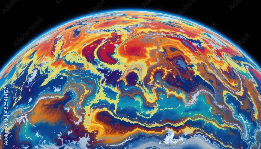 El planeta Tierra visto a través de un mapa de calor térmico ...