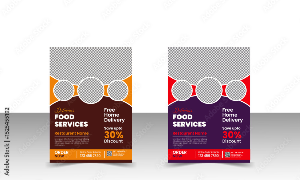 Delicious food & restaurant Flyer Template design A4 size modern food ...