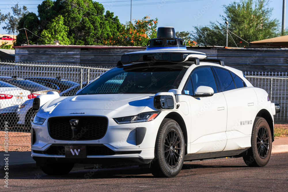 Waymo self-driving Jaguar I-PACE electric SUV equipped with lidar ...