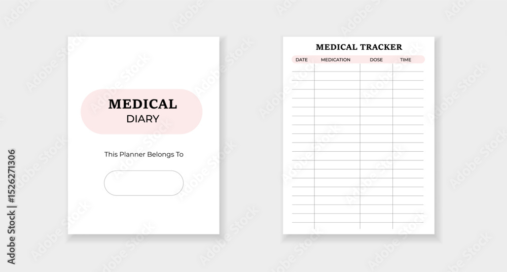 Medical diary template helps organize health information. tracker form ...