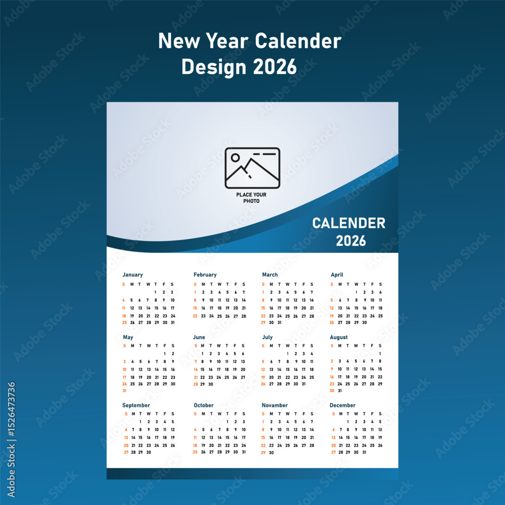 New Calender design 2026 design Template calender wall calender 12 ...