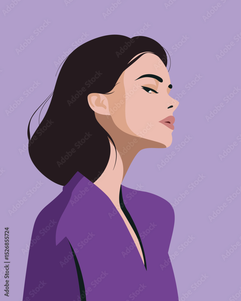Simple Modern Flat Vector Illustration of Woman Stock Vector | Adobe Stock