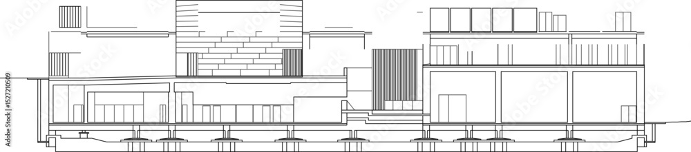 vector illustration of architectural design of construction structure ...